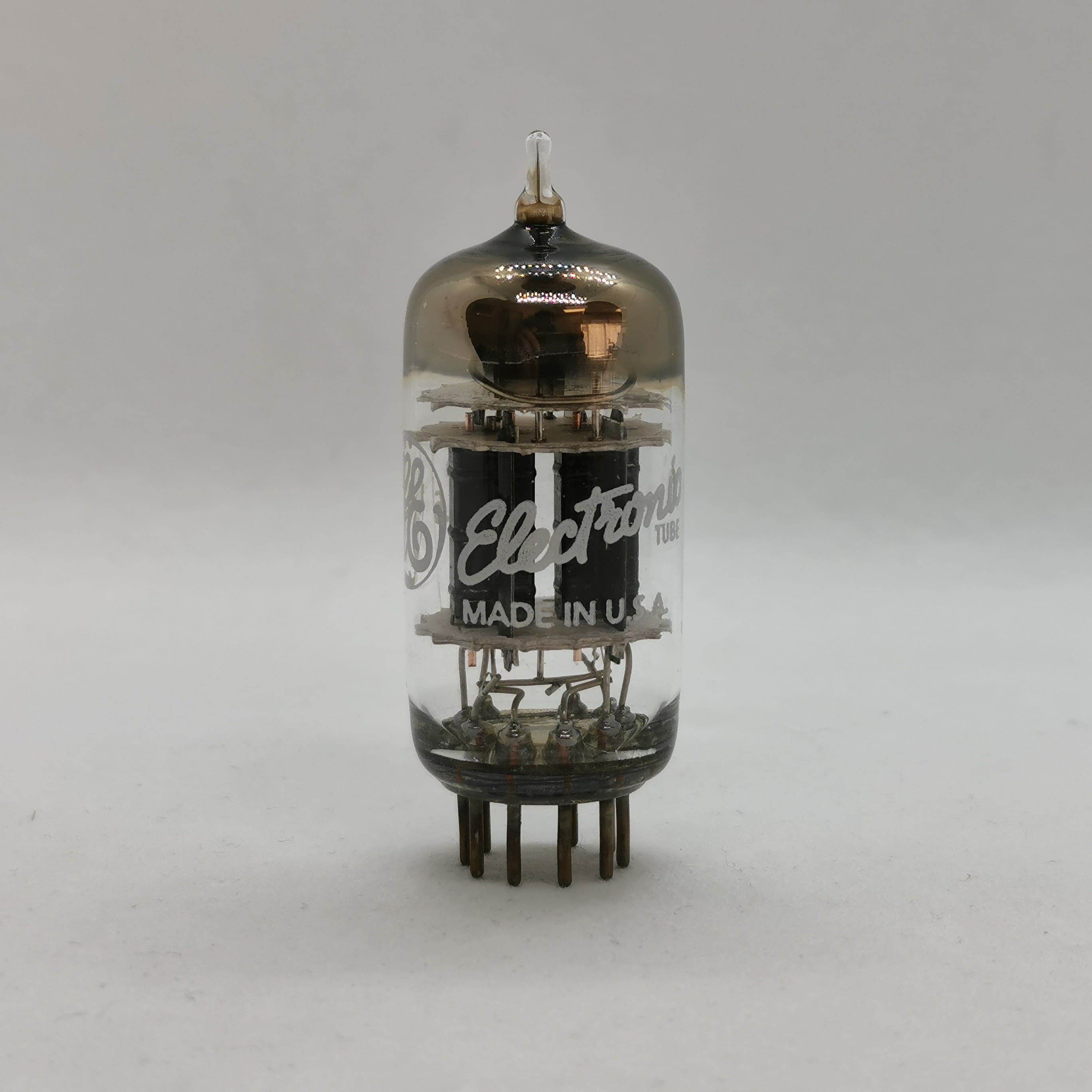 5814A GE 'D' GETTER TRIPLE MICA BLACK PLATE NOS VALVE TUBE - Langrex